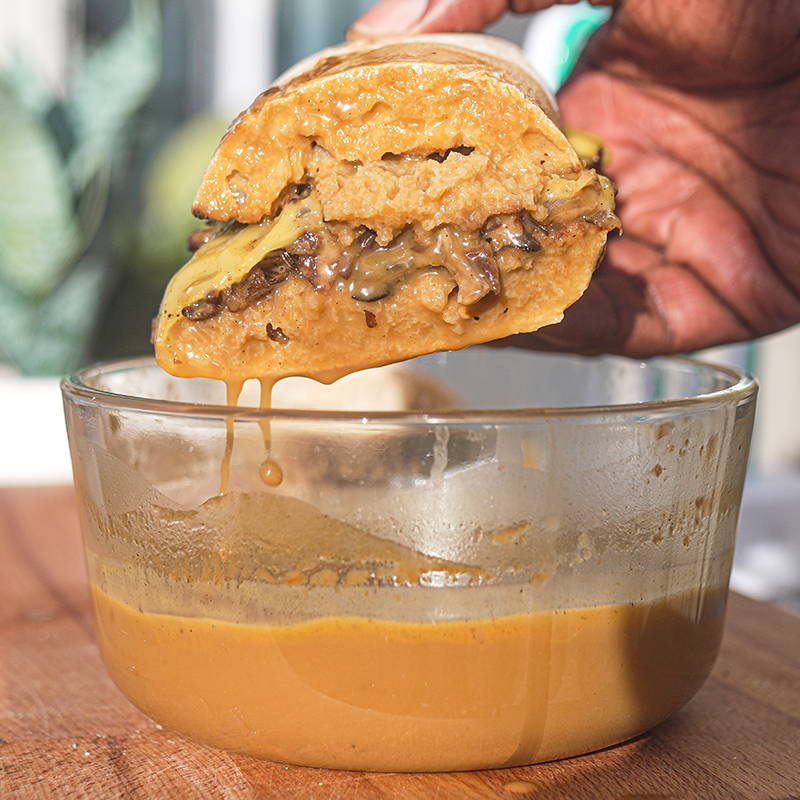 Turnip Vegan's Black King Oyster Mushroom French Dip Sandwich Recipe ...