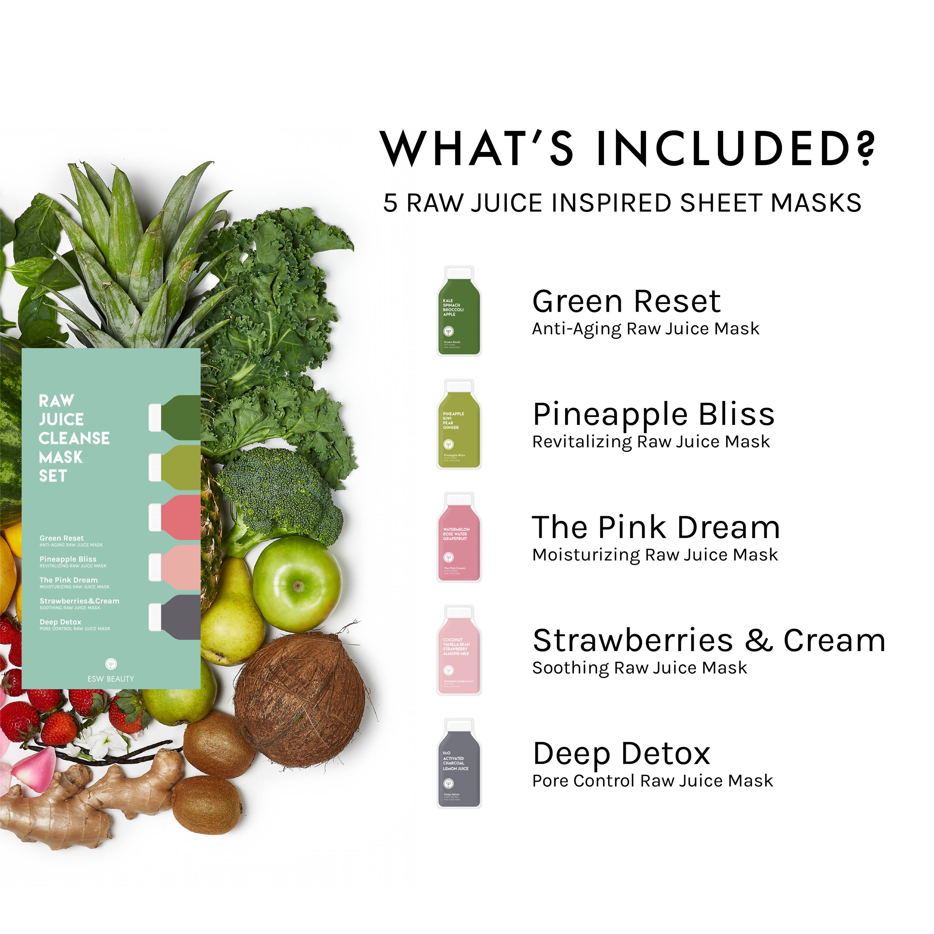 ESW Beauty - Raw Juice Cleanse Mask Set | ESW Beauty
