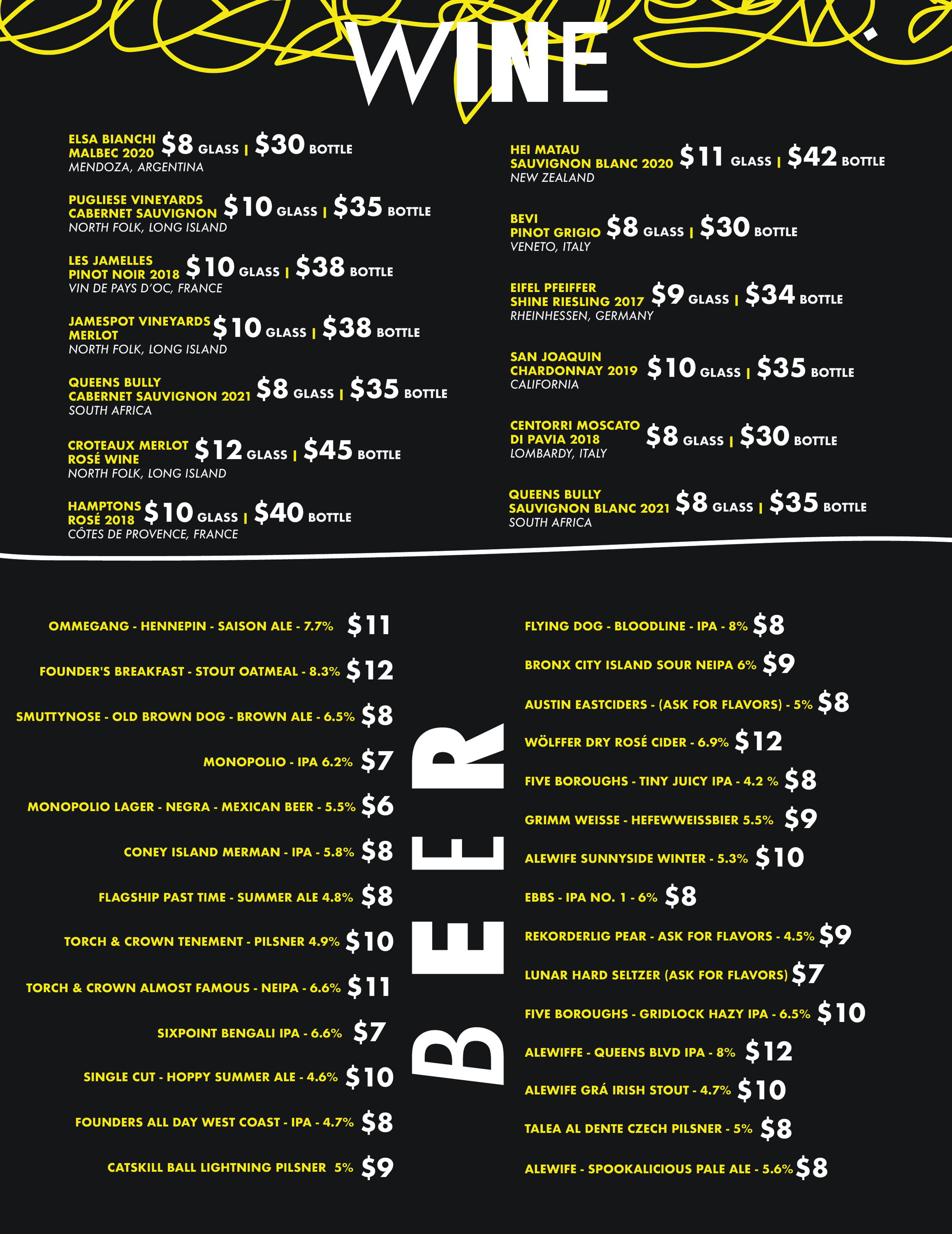 Menu – Queens Bully