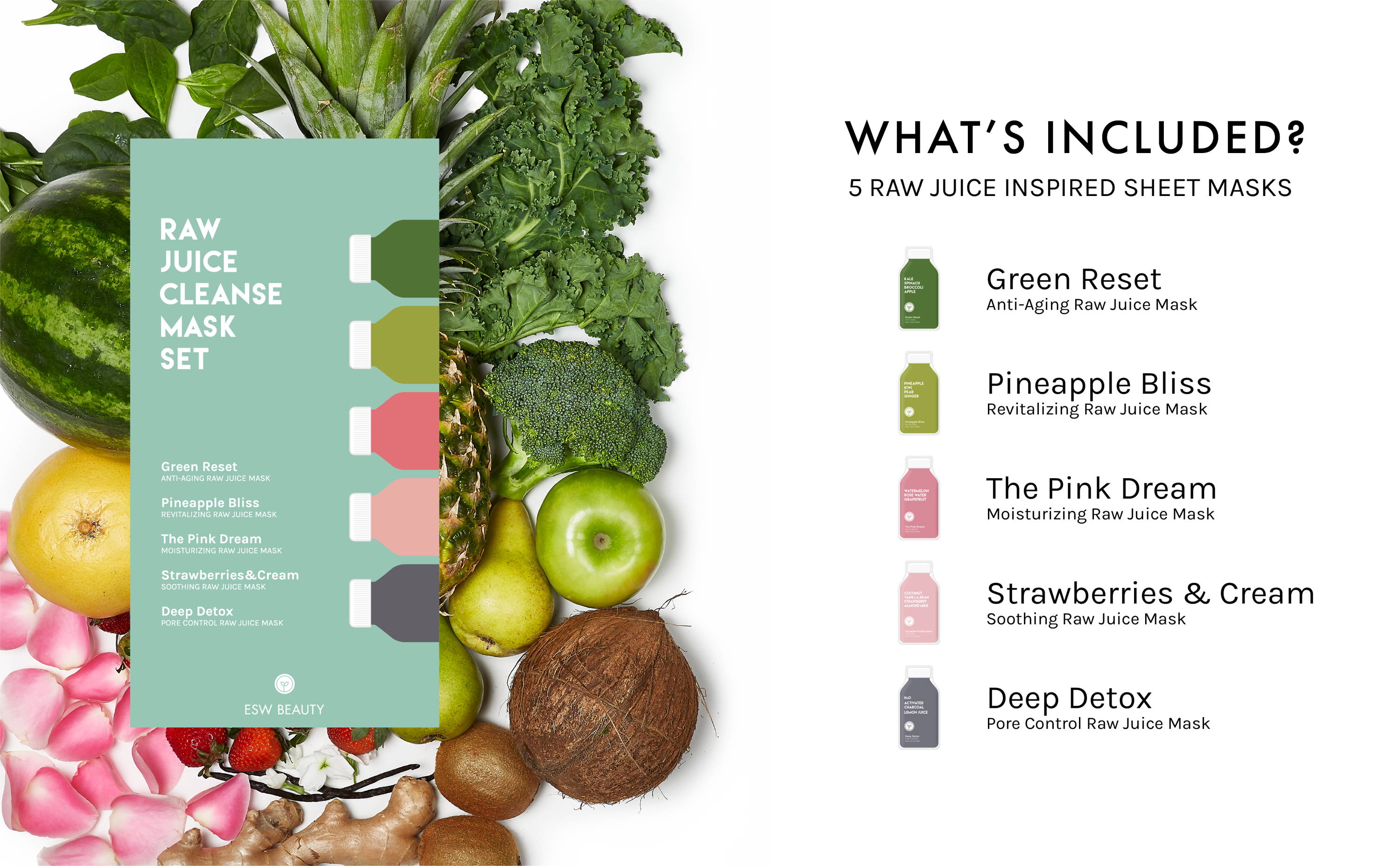 ESW Beauty - Raw Juice Cleanse Mask Set | ESW Beauty