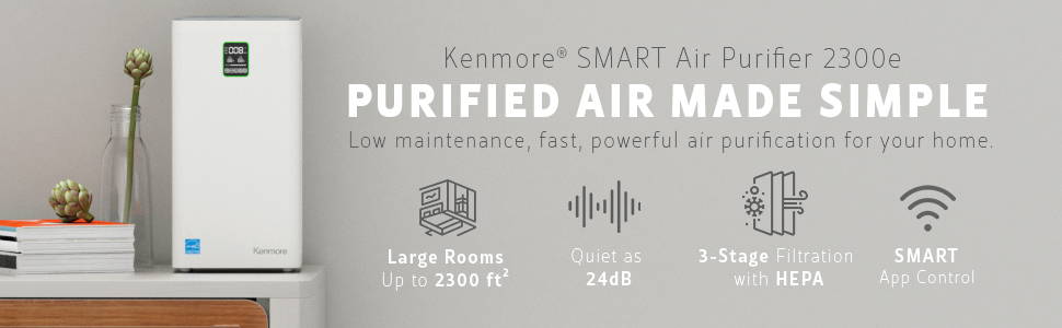 Kenmore SMART 2300e Air Purifier with SilentClean™ HEPA Technology