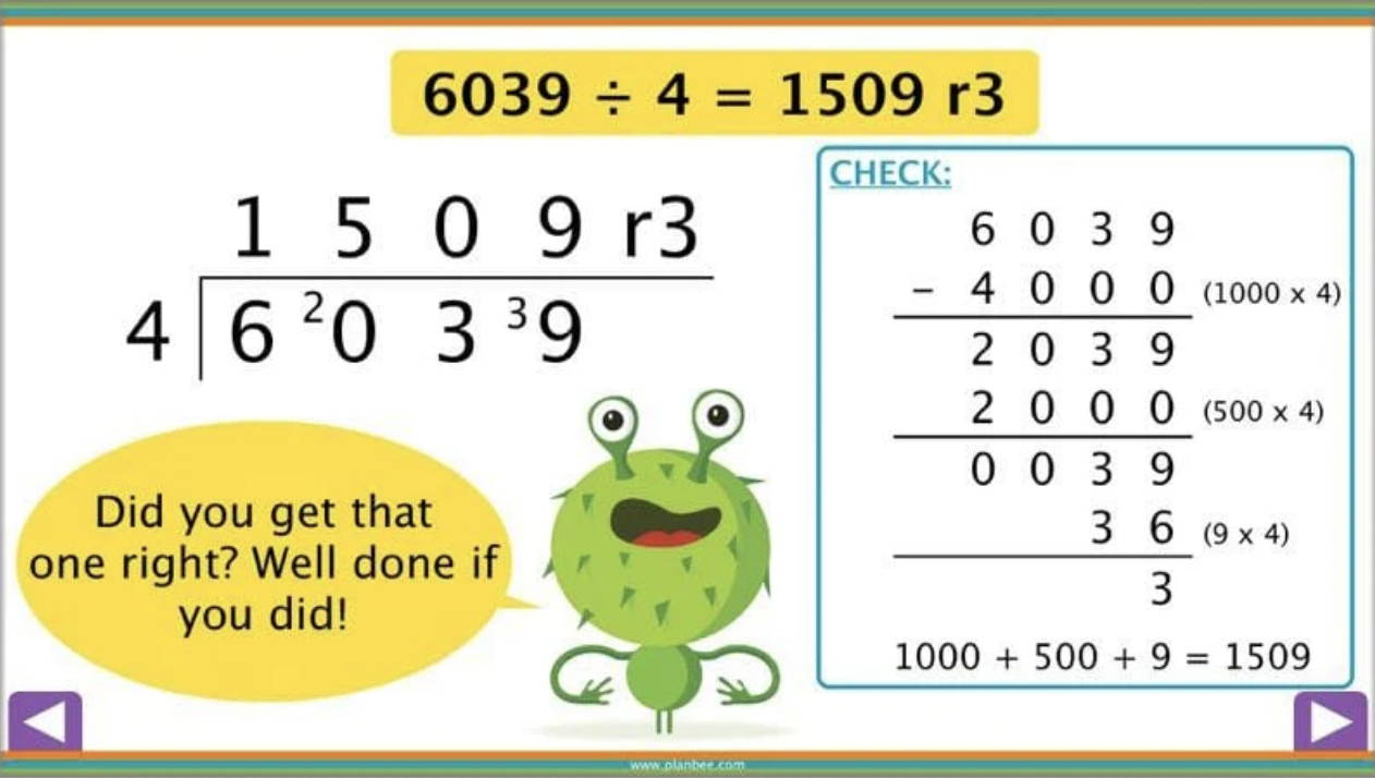 Bus Stop Method Division Short Division PlanBee