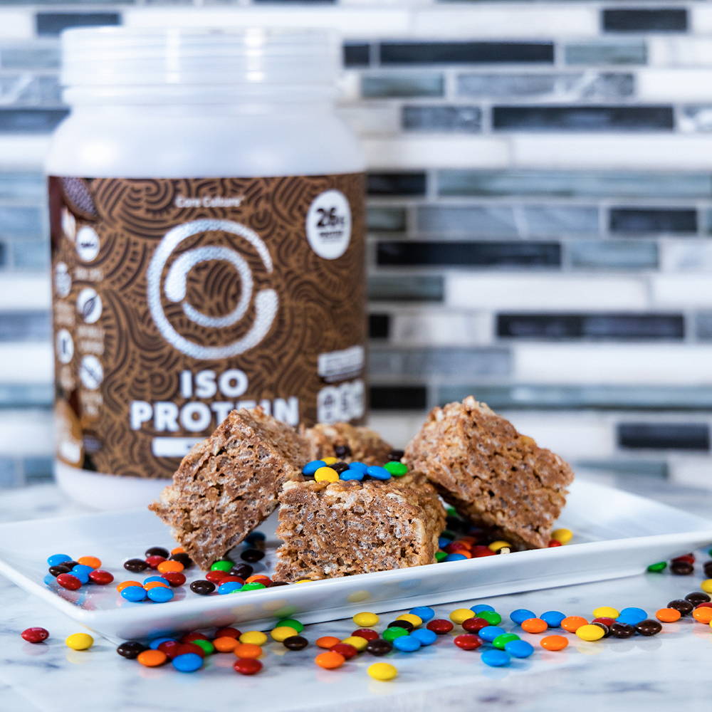 ISOProtein Packed Chocolate Rice Crispy Treats | Core Culture