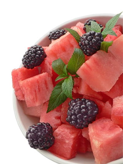 Basil & balsamic fruit salad recipe from Calivirgin