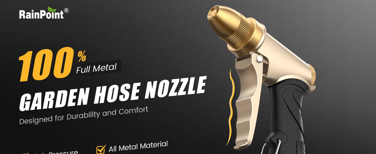 Hozelock Spray Upgraded Metal - Heavy Duty 9 Pattern Nozzle With Lock ...