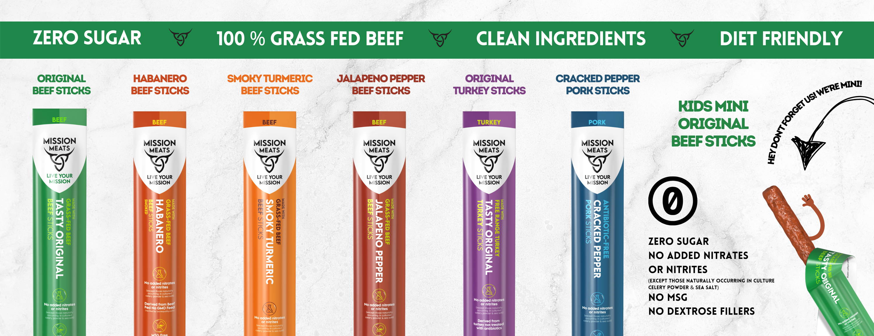 Mission Meats | Grass Fed Beef Sticks, Sugar Free, Non-GMO, Gluten Free ...