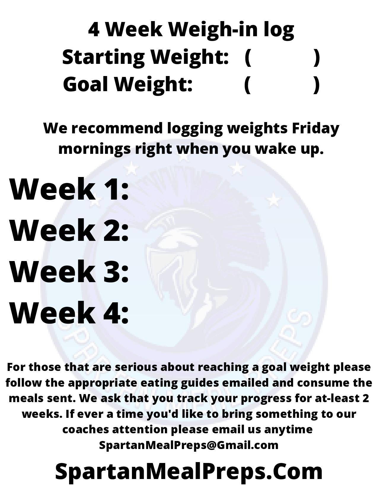 weigh in sheet – spartanmealpreps