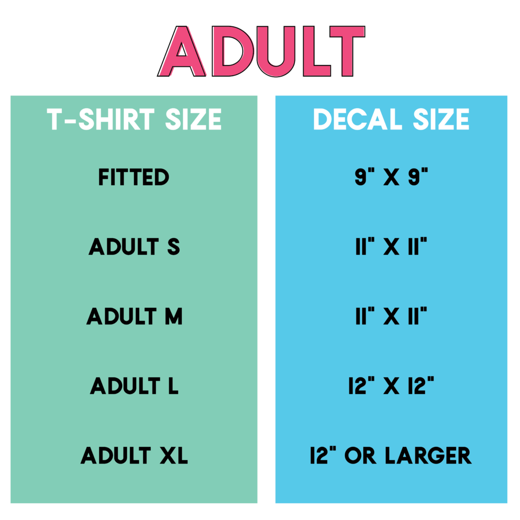 Cricut T Shirt Design Size Chart Printable Form Templates And Letter
