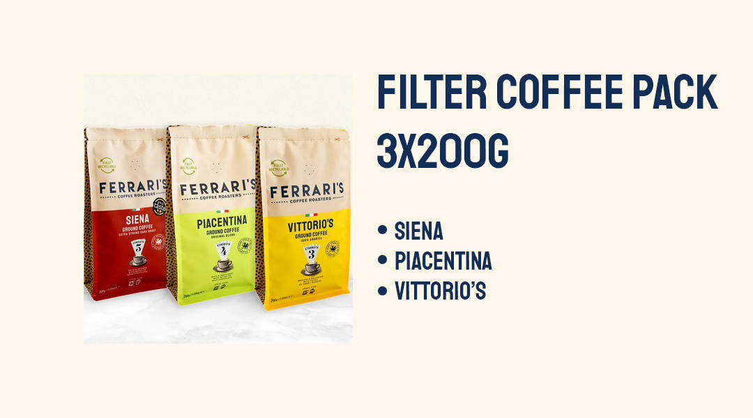 【Coffee】Filter Ground Pack of 3x200g- Siena, Piacentina, Vittorio's ...