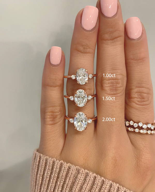 Comparing 1 2 And 3 Carat Oval Diamonds Ken Dana Design