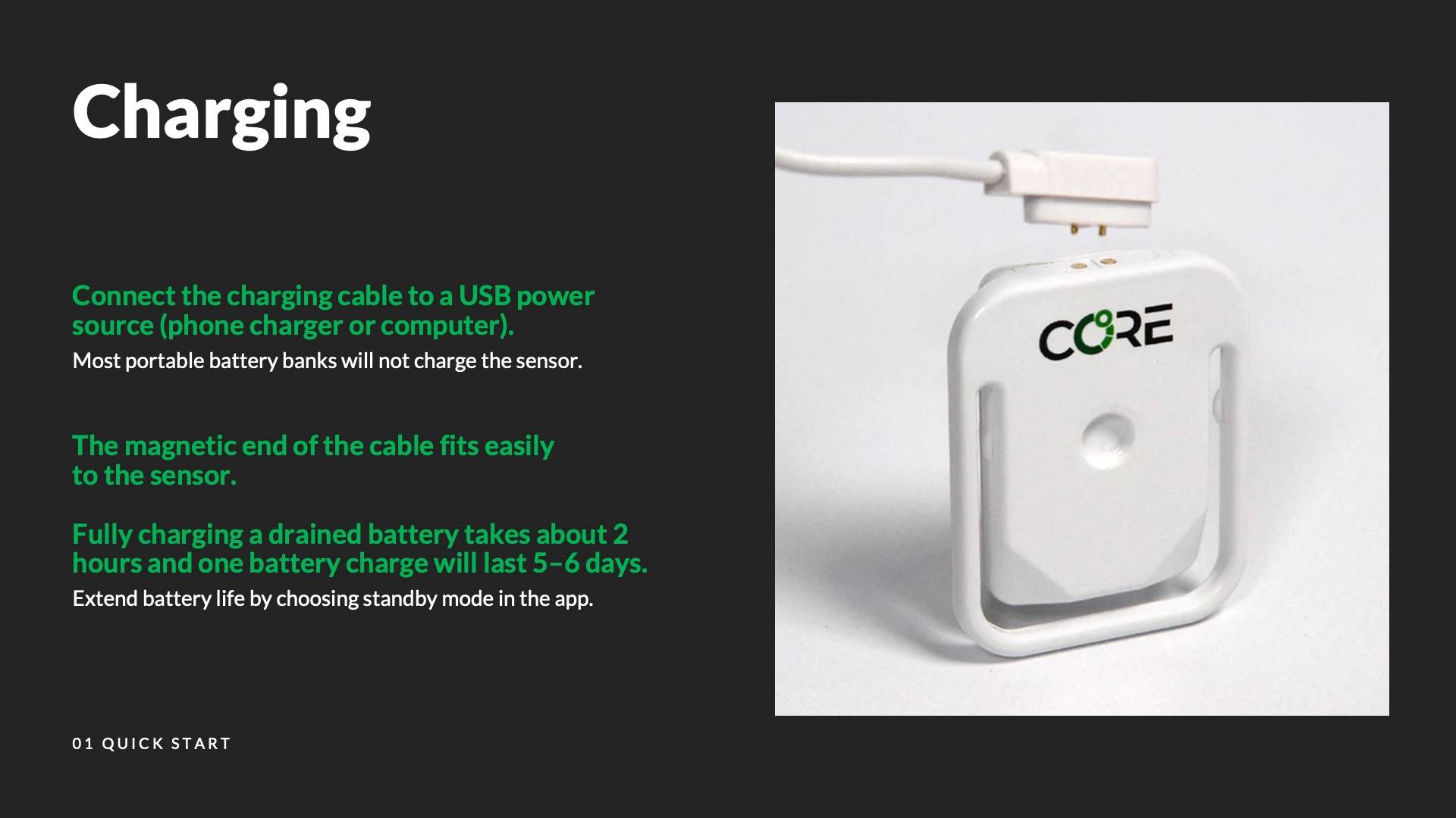 Operating your CORE sensor