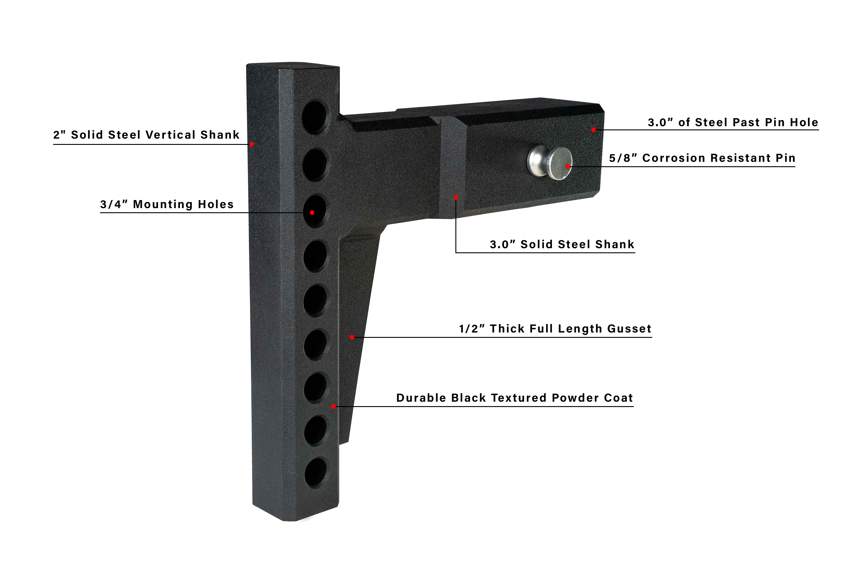 BulletProof 3" Weight Distribution Shank – BulletProof Hitches™