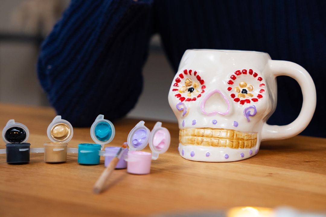 DIY Skull Mug | Paint Your Own Halloween Sugar Skull Cup – Flying Tiger ...