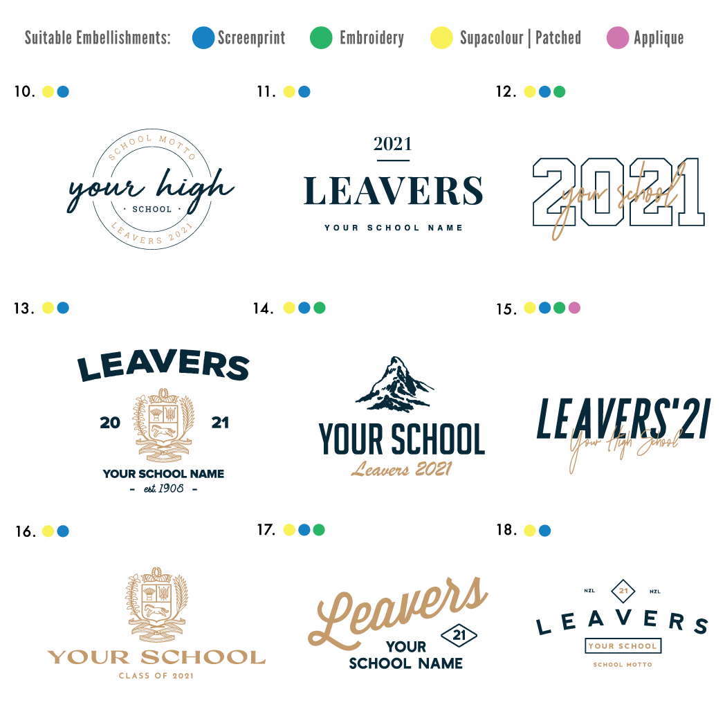 The Print Room Leavers Gear Designs NZ