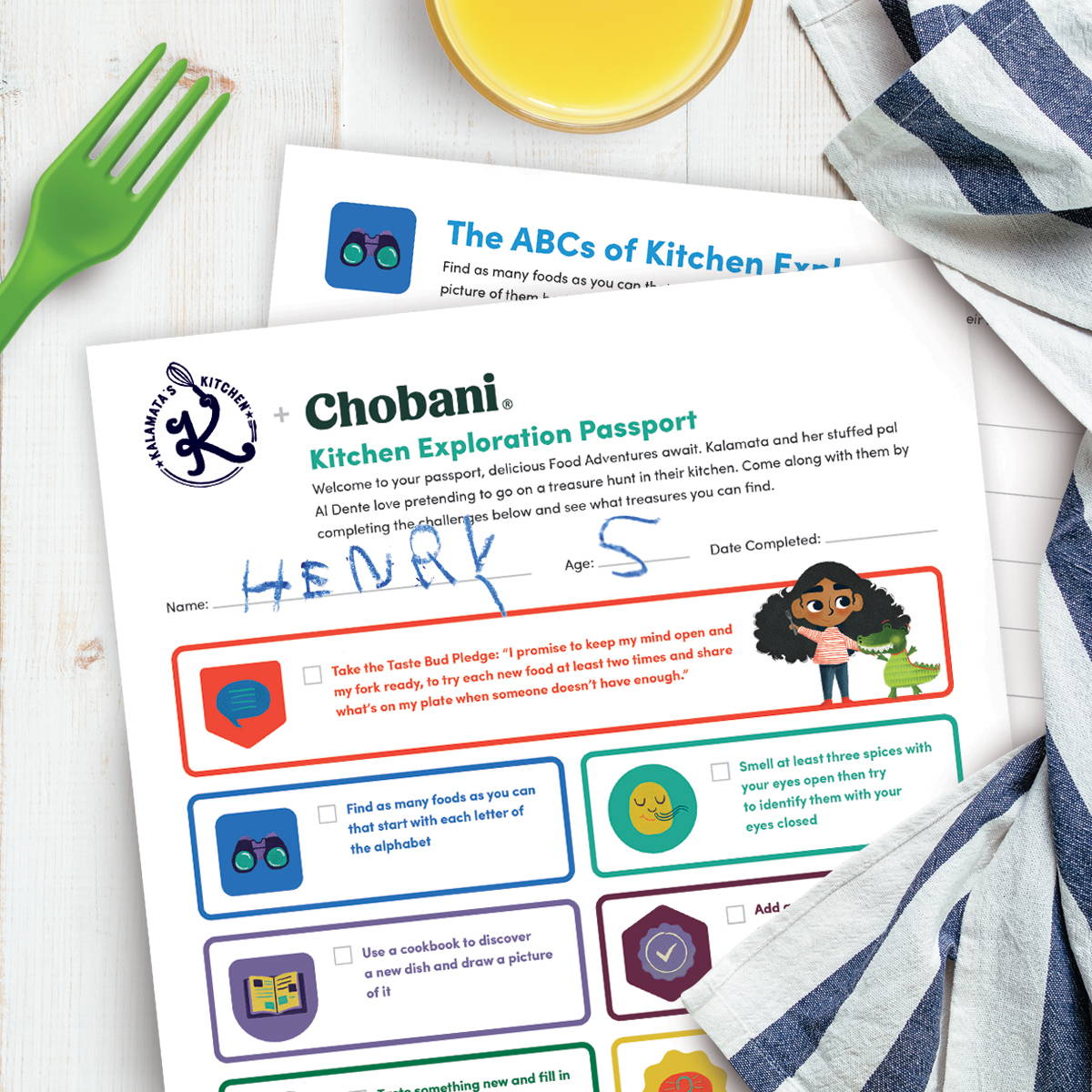 Kitchen Exploration Passport – Kalamata's Kitchen