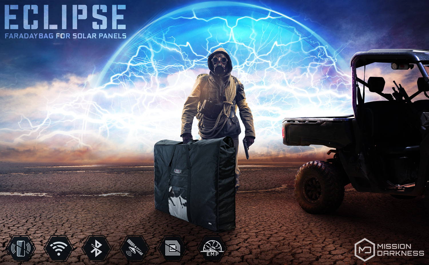 Mission Darkness™ Eclipse Faraday Bag for Solar Panels – MOS Equipment