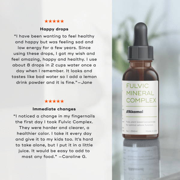 Akamai Fulvic Mineral Complex, optimize your health w/ trace minerals
