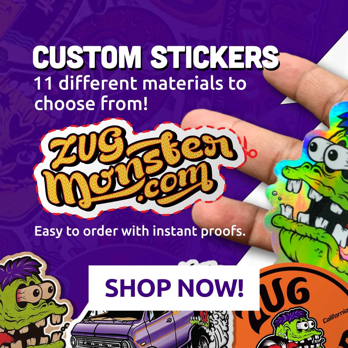 ZUG Monster - Custom stickers, labels, banners, coasters and more ...