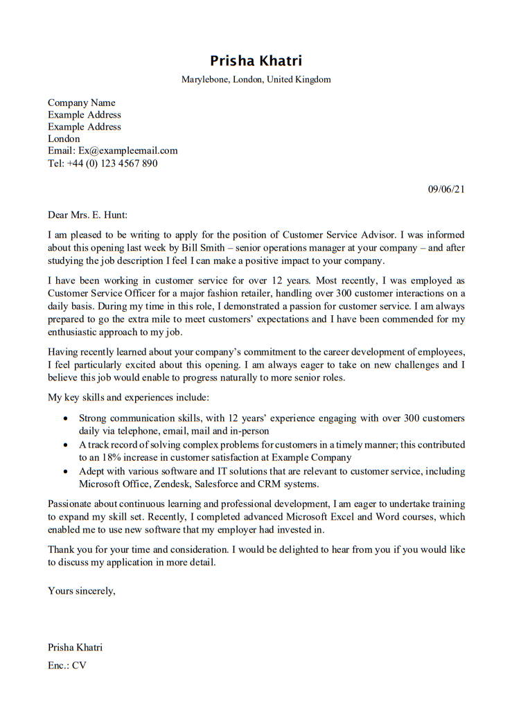  Cover Letter Retail Customer Service Customer Service Cover Letter 