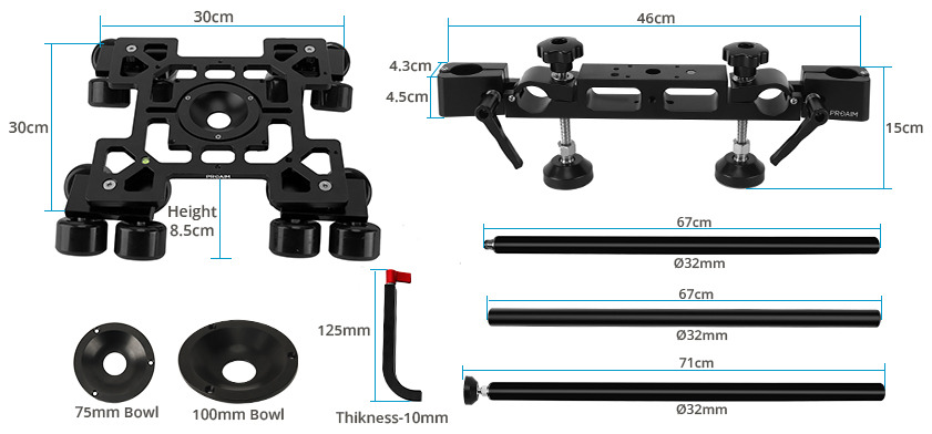 Proaim Breeza Pro Camera Dolly with Track