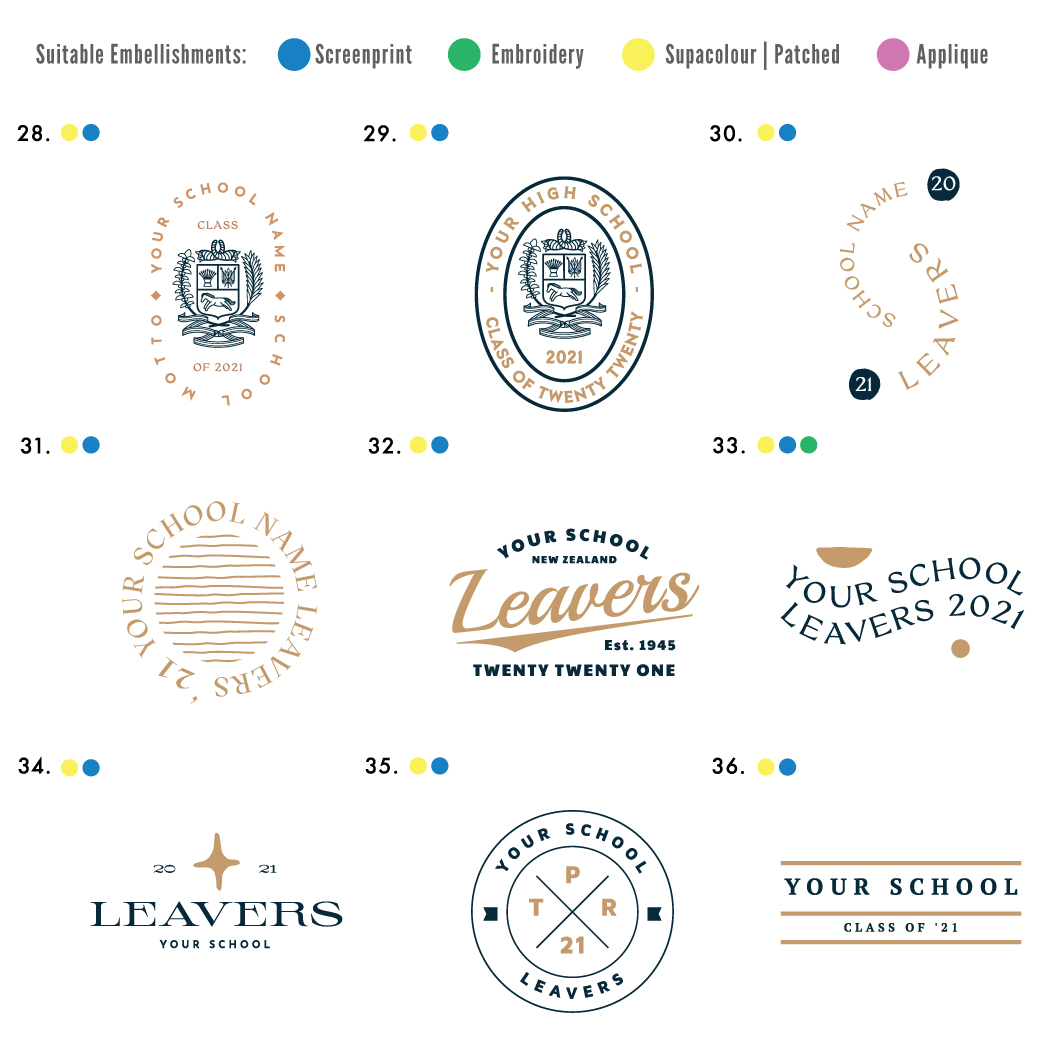 The Print Room Leavers Gear Designs NZ