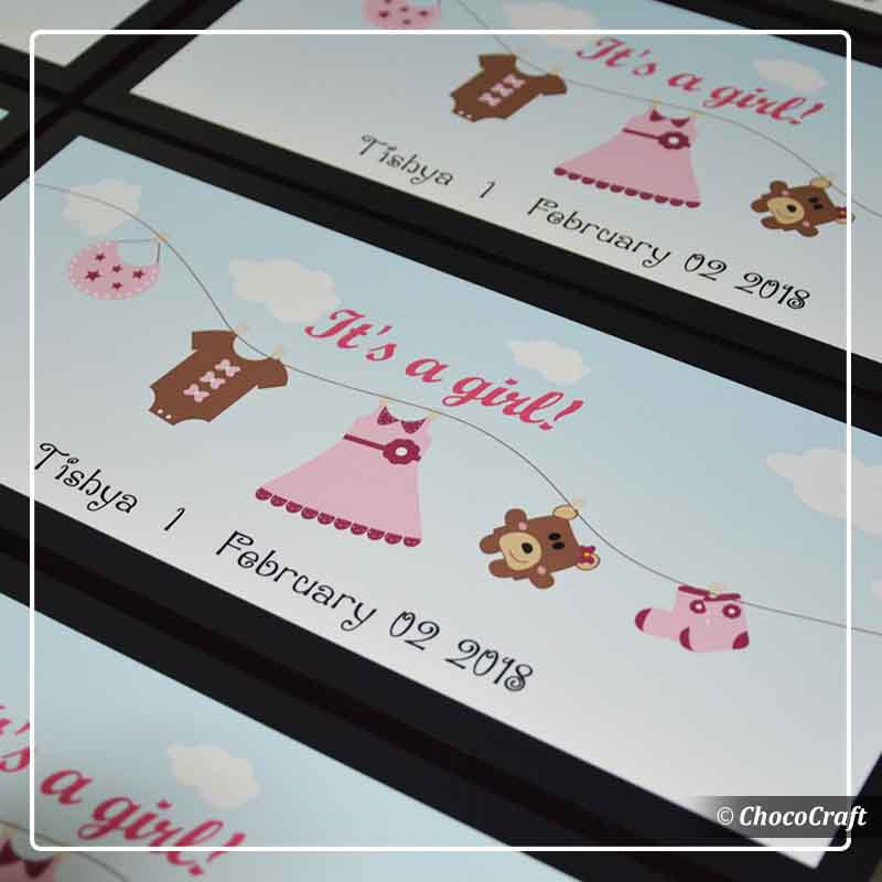 New born baby Girl I Birth announcement gift – CHOCOCRAFT